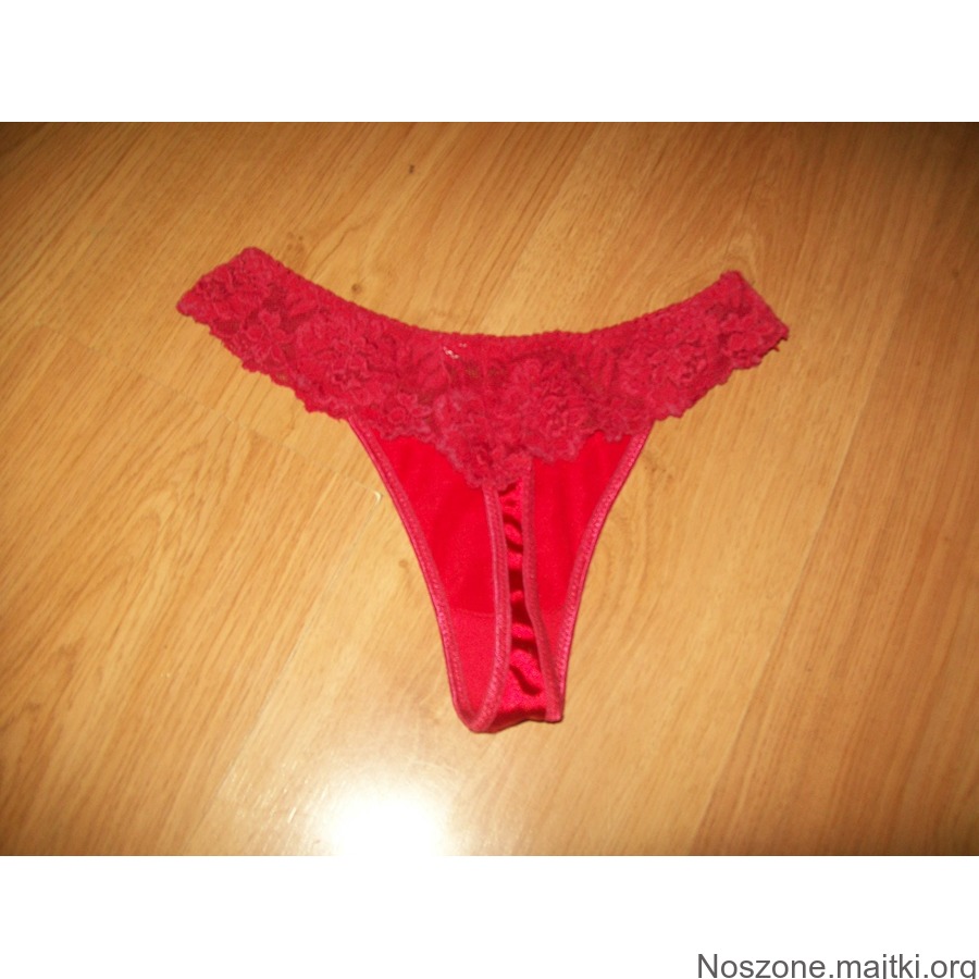 Czerwone stringi - Noszone majtki i bielizna